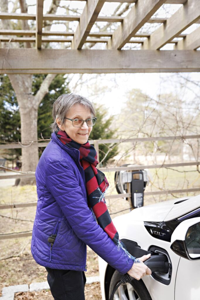 Judy Belushi Pisano and her Chevy Volt - Bluedot Living