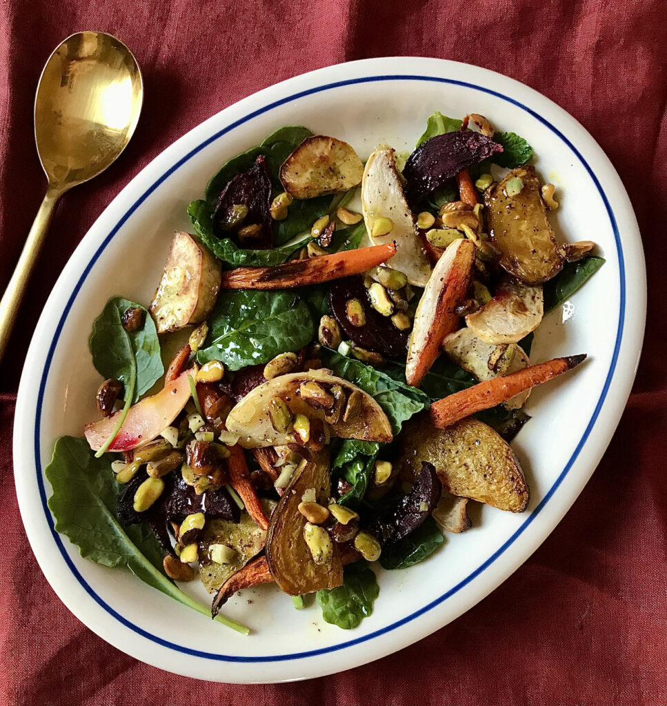 RECIPE: Roasted Root Vegetable and Kale Salad in a Warm Pistachio ...