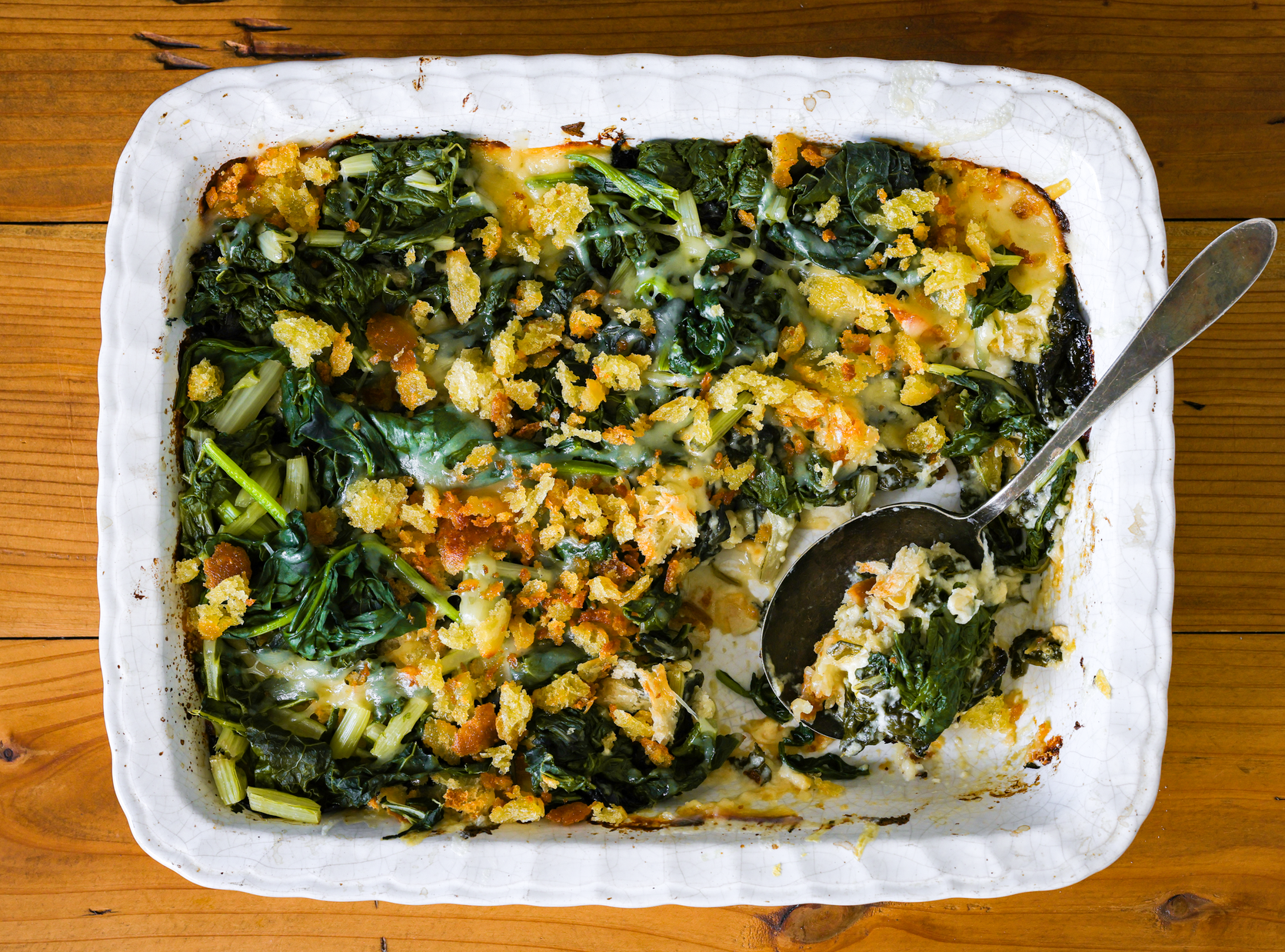 RECIPE: Garlicky Winter Greens Gratin - Bluedot Living